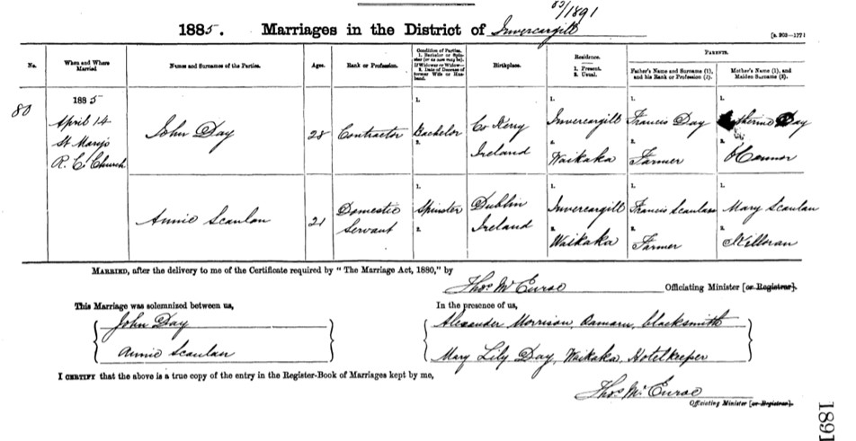 John Francis Day & Anna Margaret Scanlan – Our Golden Pioneers