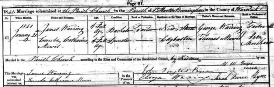 James Wareing & Emela Catherine Mewis – Our Golden Pioneers